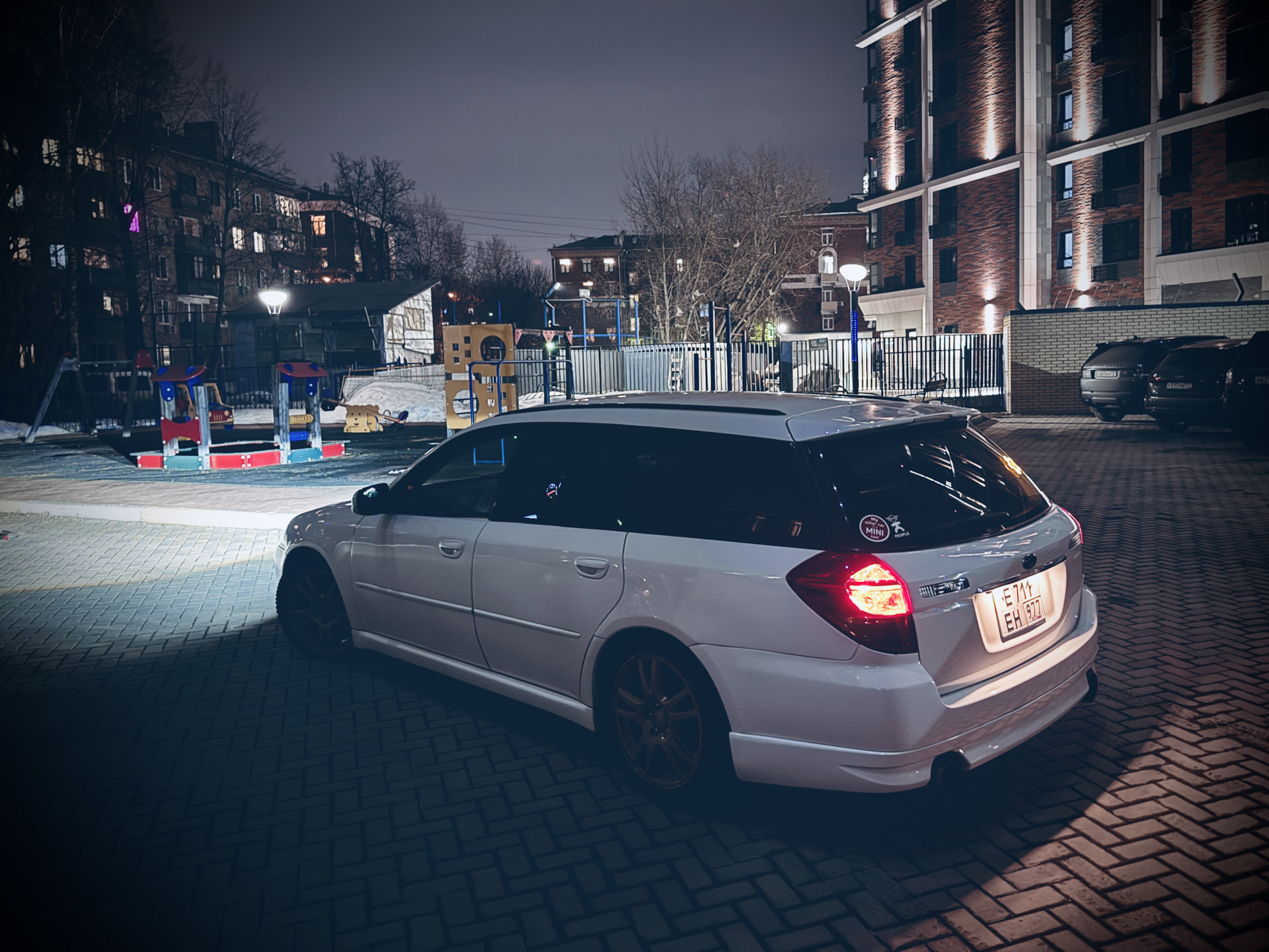 Фары с черной маской и голубыми линзами + светяшка — Subaru Legacy (BL ...