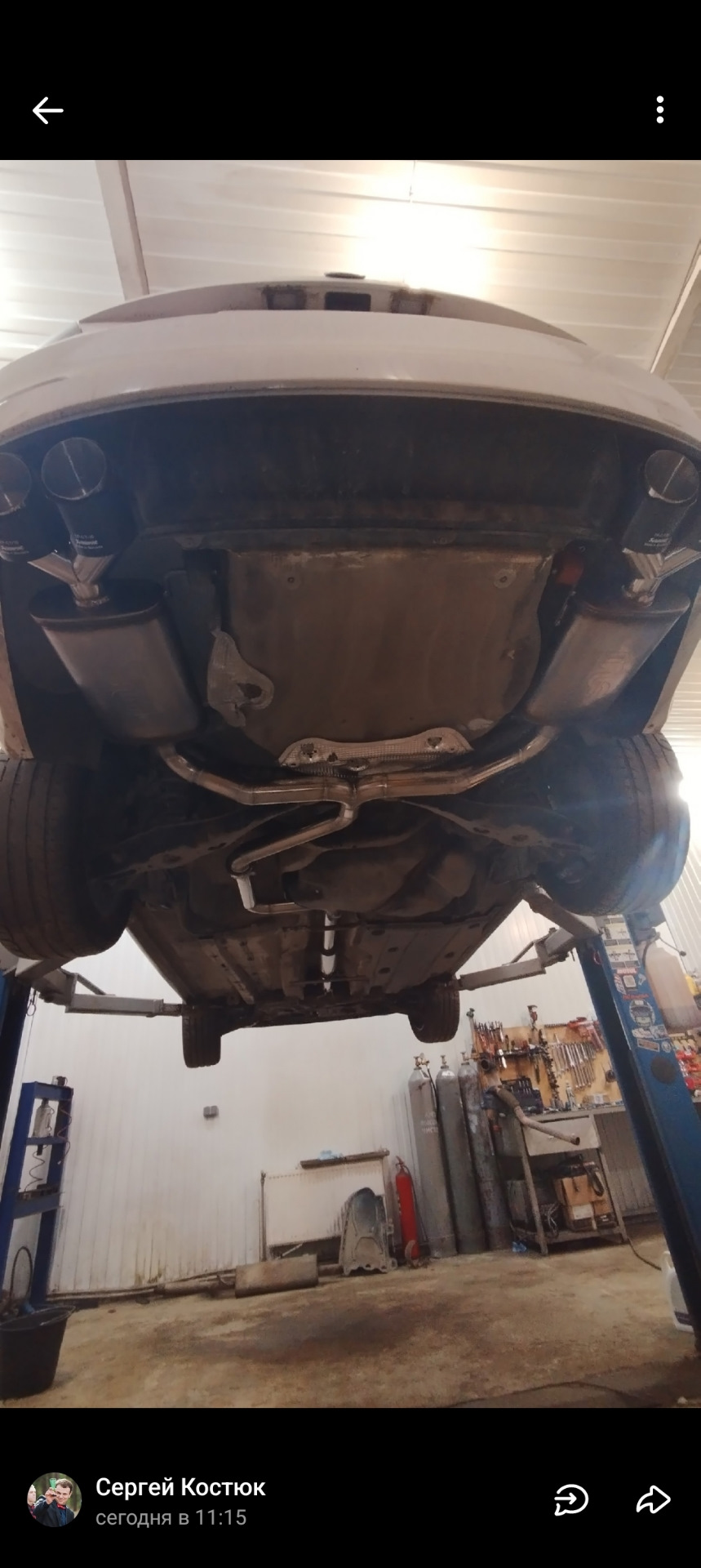 Вот и дошли руки до выхлопа ) — Skoda Octavia A7 Mk3, 1,8 л, 2014 года ...