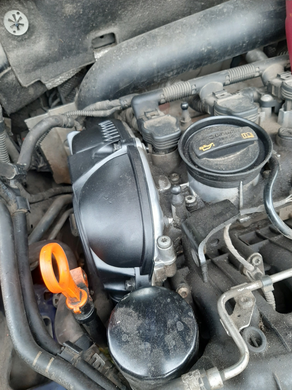 Замена пластиковой крышки грм на алюминиевую bzb — Volkswagen Passat B6 ...