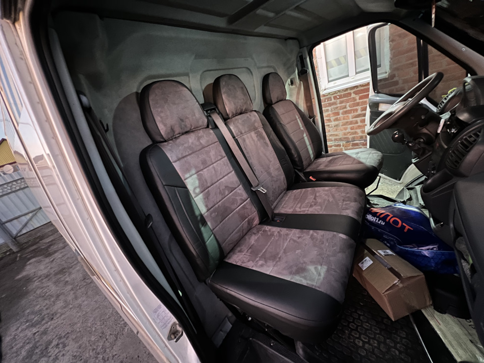 Чехлы на сиденья АВТОПИЛОТ. Установка с доработками. — FIAT Ducato III ...