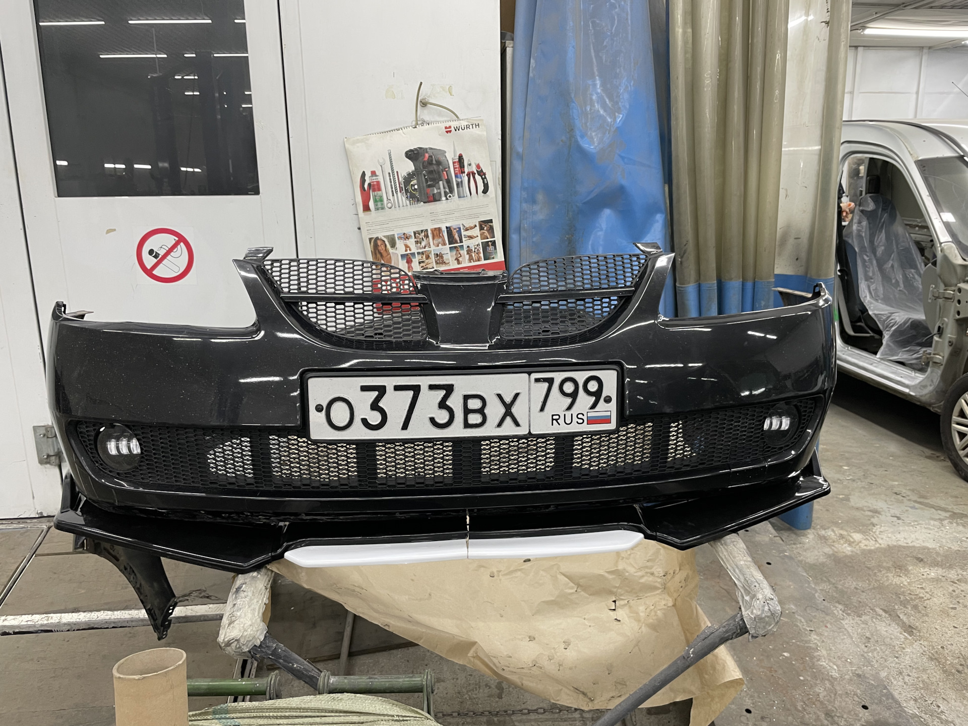 Юбка на передний бампер — Nissan Almera II (N16), 1,5 л, 2005 года ...