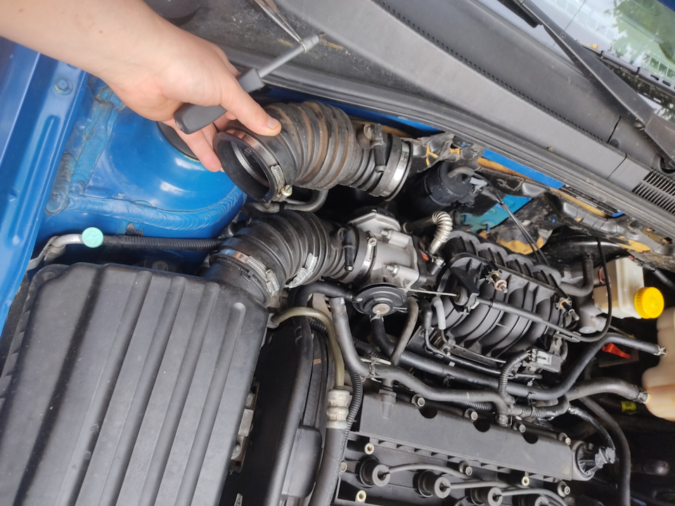 Замена Патрубка Радиатора + Гофра ДВС — Chevrolet Lacetti 5D, 1,6 л ...