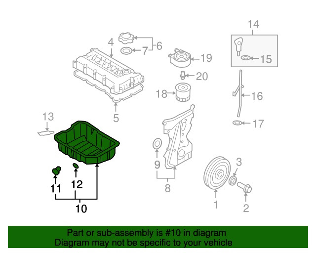 2151025000 Масляный поддон двигателя KIA HYUNDAI | Запчасти на DRIVE2