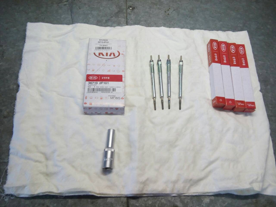 Новые свечи накаливания — Hyundai Santa Fe (2G), 2,2 л, 2012 года ...