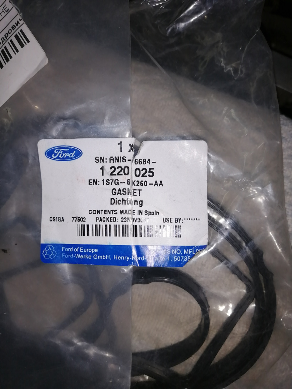 1S7G6K260AA ПРОКЛАДКА, КРЫШКА ГОЛОВКИ ЦИЛИНДРА Ford | Запчасти на DRIVE2