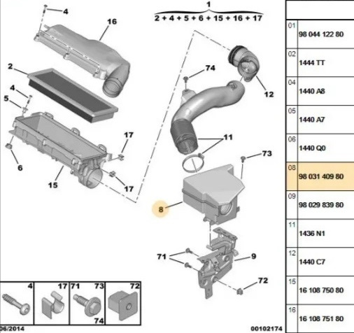Замена патрубка воздушного фильтра — Citroen DS3, 1,6 л, 2012 года ...