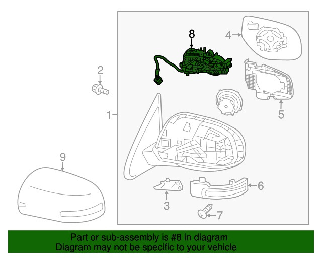 7632B631 Привод складывания левого зеркала Mitsubishi | Запчасти на DRIVE2
