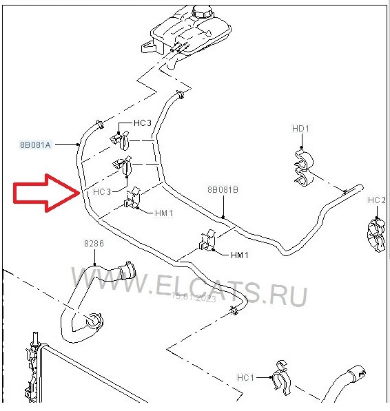 1386837 Шланг расширительного бачка / C-Max, Focus-II Zetec-S 03~ Ford ...