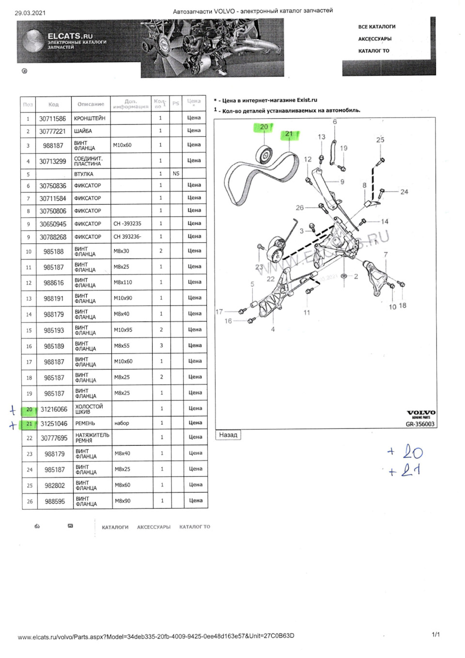 31251046 Ремень приводной Volvo | Запчасти на DRIVE2