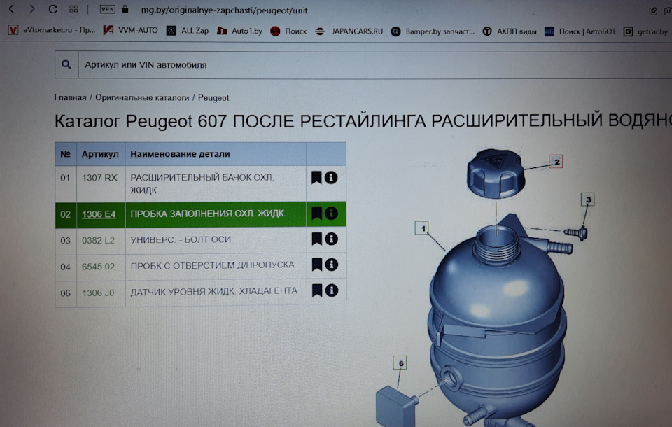 1306J0 Датчик уровня охлаждающей жидкости Peugeot Citroen | Запчасти на ...