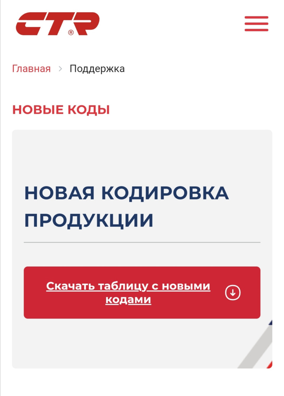 Компания CTR изменила кодировку артикулов для всей продукции! — DRIVE2