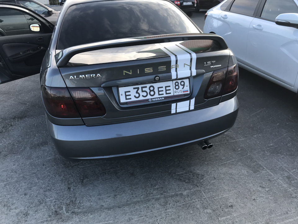 Задние фонари в бронепленку — Nissan Almera II (N16), 1,5 л, 2004 года ...