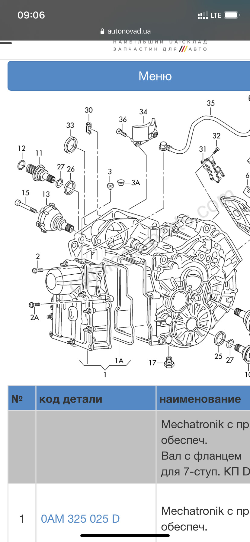 0AM325025D Мехатроник VAG | Запчасти на DRIVE2