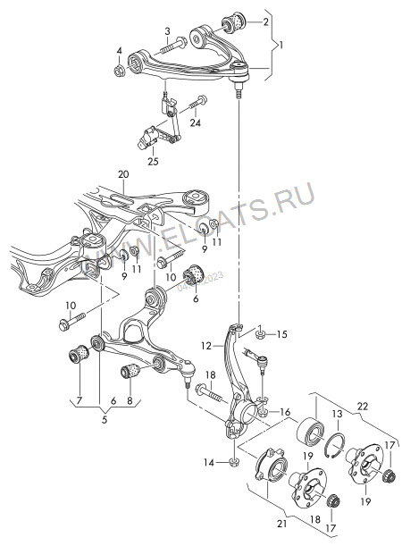 97034105122 Рычаг подвески. Передний верхний. Левая / Правая сторона ...