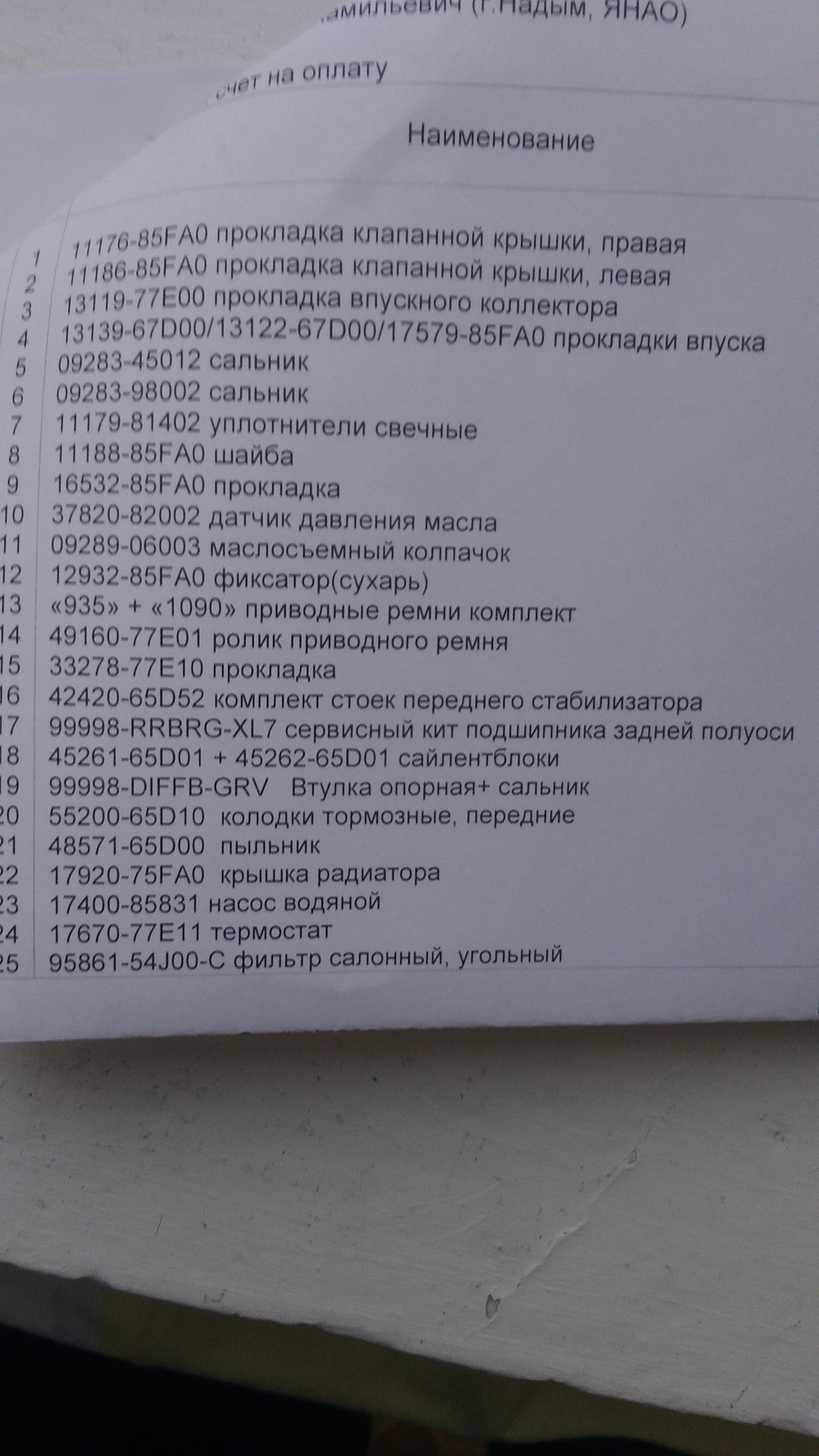 Запись, 27 мая 2019 — Suzuki Vitara XL7, 2,7 л, 2003 года | расходники ...