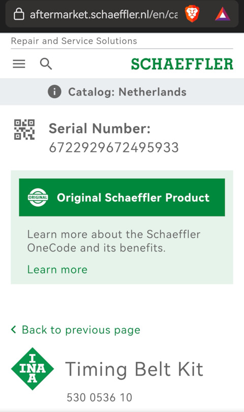 530053610 Комплект ремня ГРМ INA | Запчасти на DRIVE2