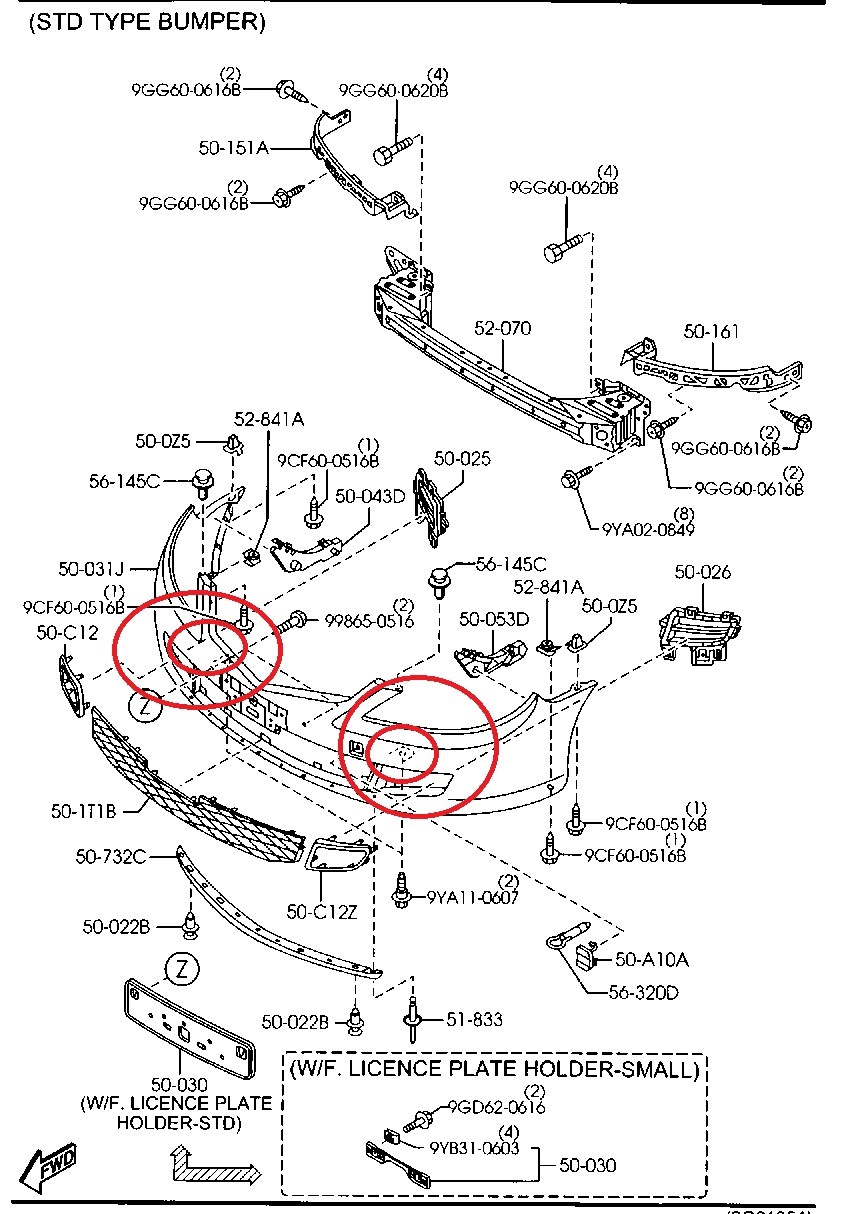 9CF600516B КЛИПСА КРЕПЕЖНАЯ 853 Mazda | Запчасти на DRIVE2