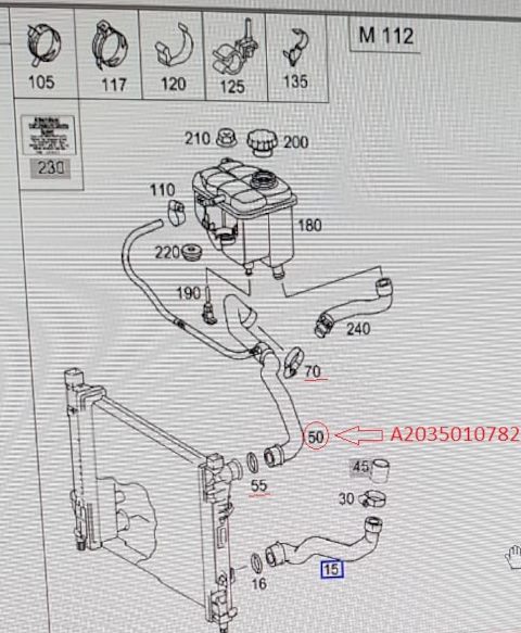 A2035010782 Шланг сис. охл. Mercedes | Запчасти на DRIVE2