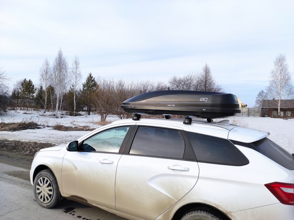 Автобокс на крышу ED. — Lada Vesta SW (1G), 1,6 л, 2021 года ...