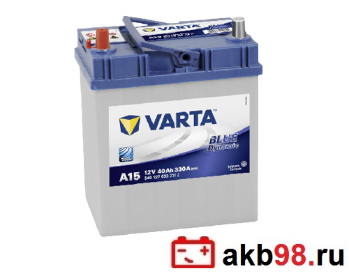 Аккумулятор " Varta Blue Dynamic A15 " 40 Ач 330 А (540127033). Купить ...