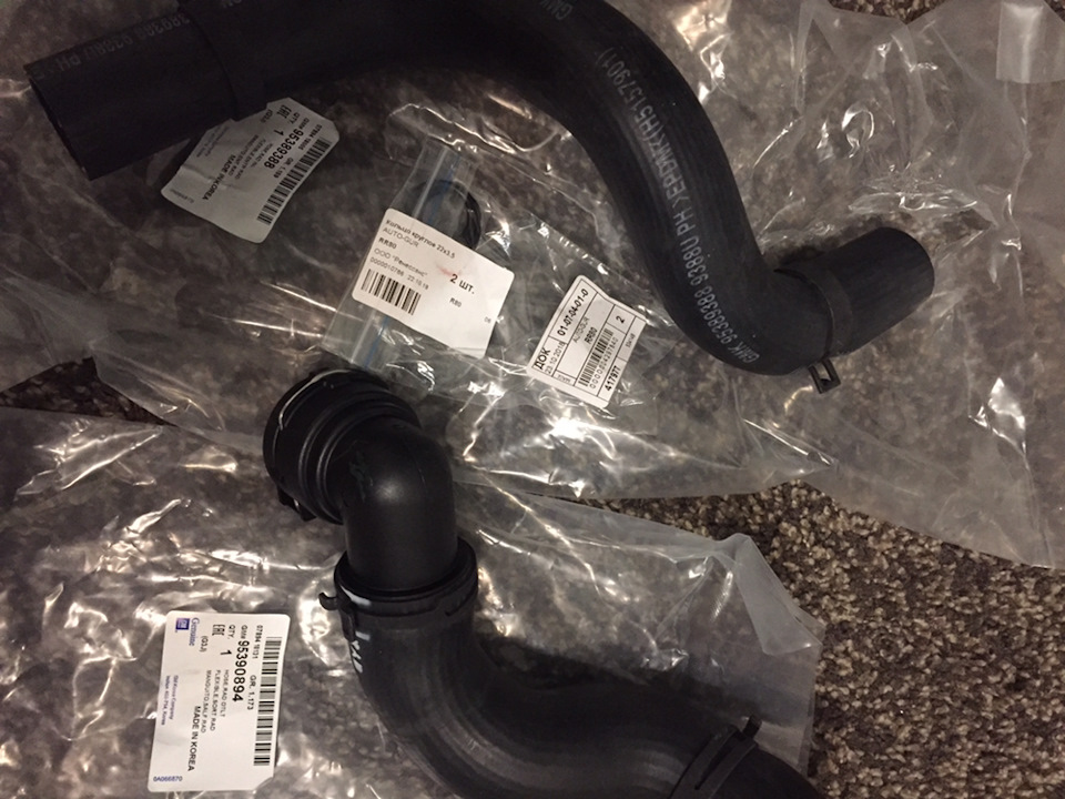 95390894 Комплект шлангов радиатора (2 шт.) GM | Запчасти на DRIVE2