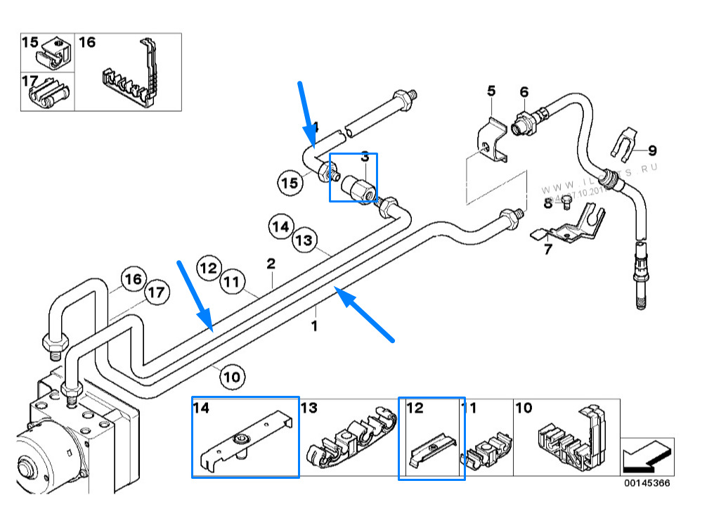 #87 Тормоза. Замена тормозных трубок задней магистрали — BMW 3 series ...