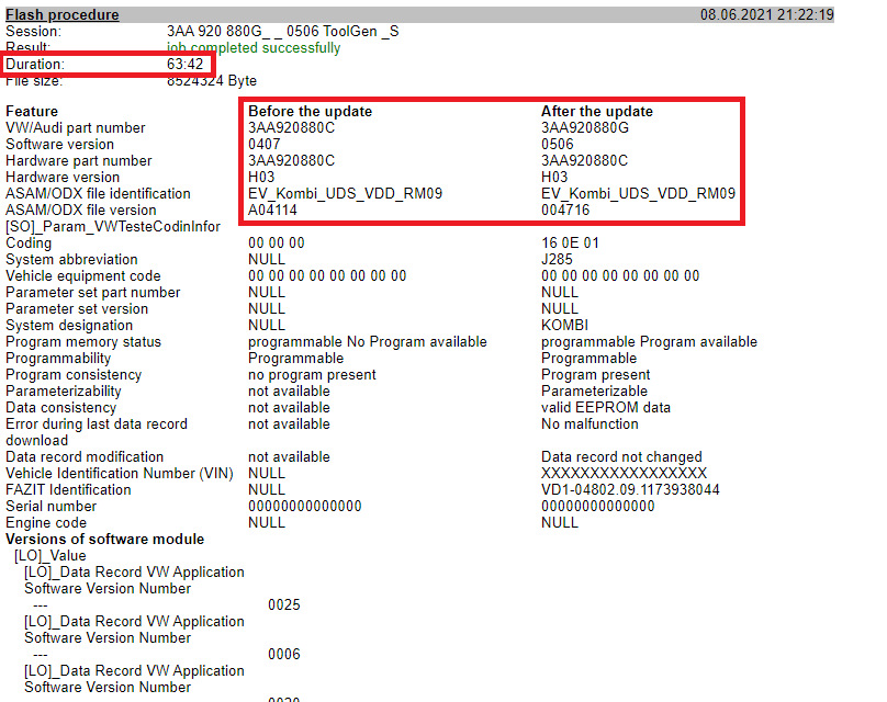 Upgraded firmware of dashboard 3AA920880C to 3AA920880G and solved ...