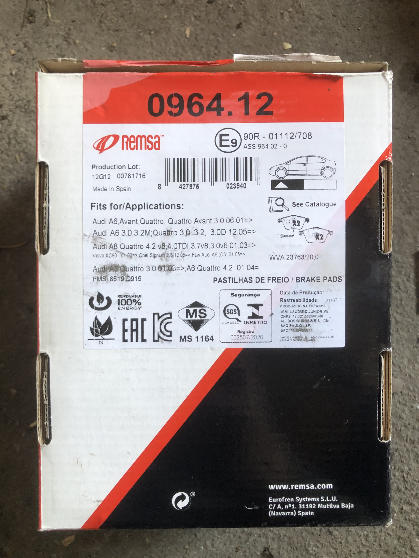 Вопрос по тормозах закрыт или Remsa- нормальная х…ня — Audi A6 (C6), 2,7 л, 2007 года | запчасти ...