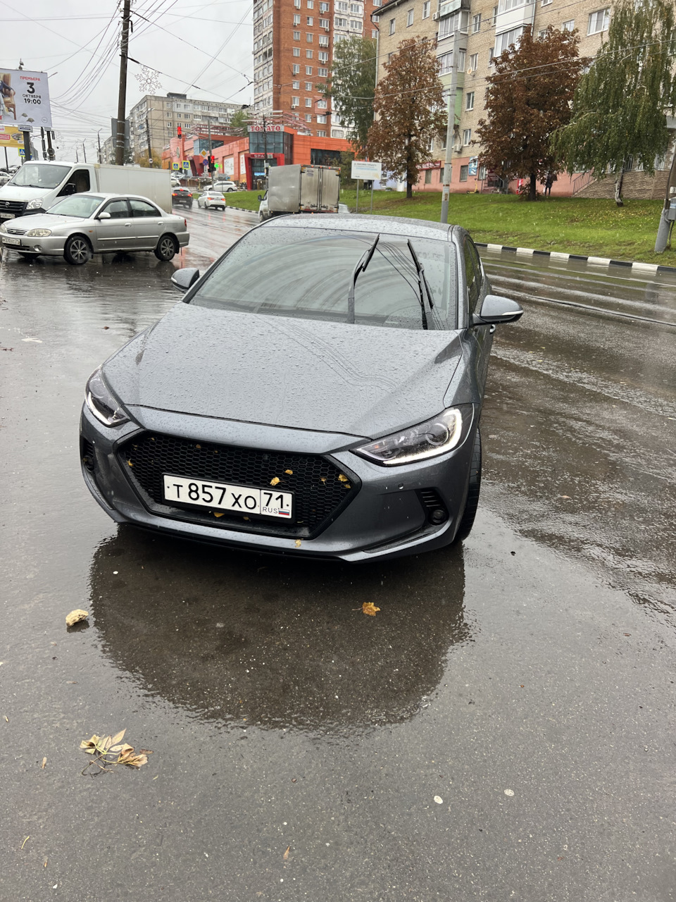 Притемняющая полиуретановая пленка на фары — Hyundai Elantra (6G), 2 л ...