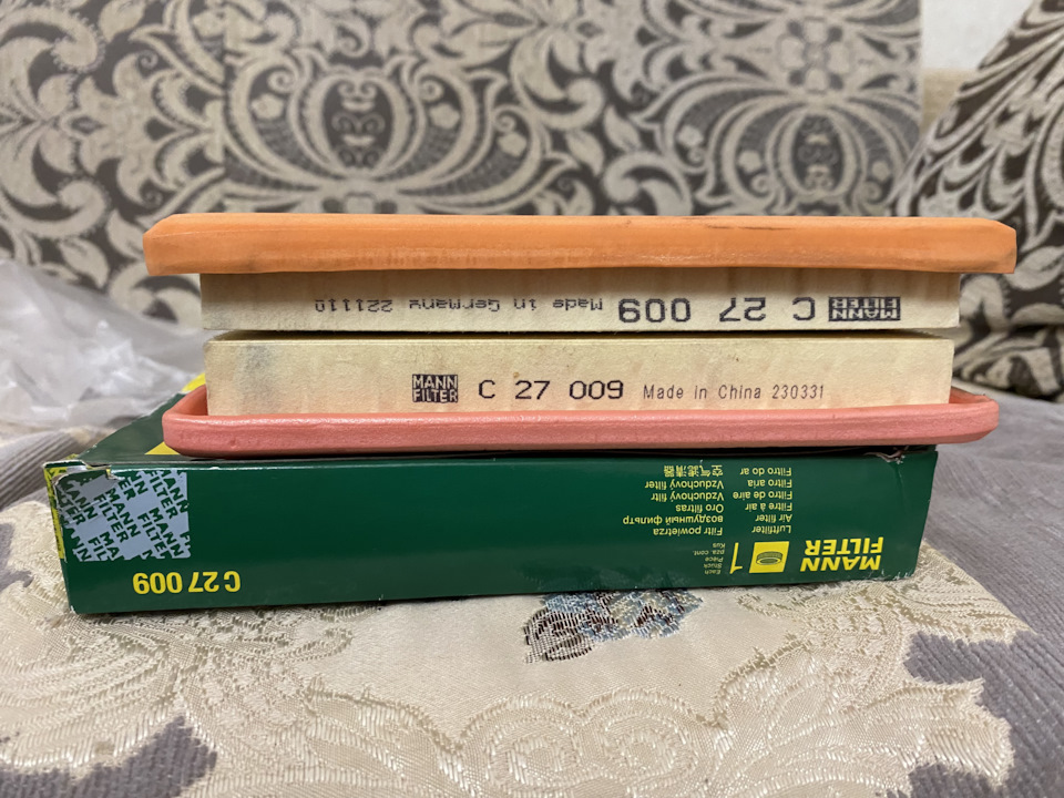 Сравнение китайского и немецкого фильтра Mann c27009 — Skoda Octavia A7 ...