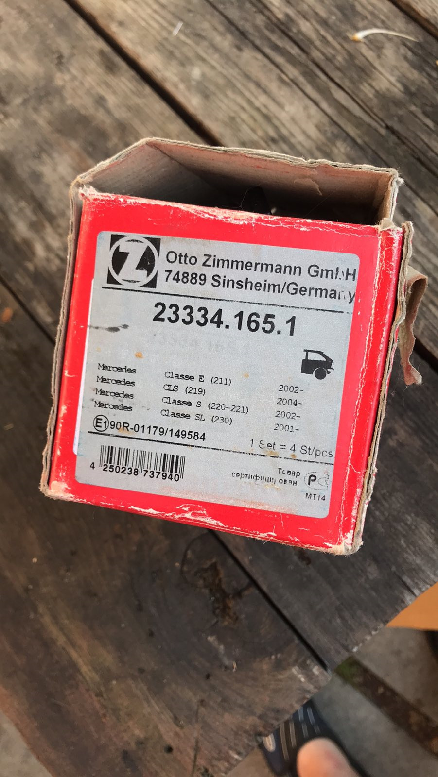 233341651 Комплект тормозных колодок, дисковый тормоз ZIMMERMANN ...