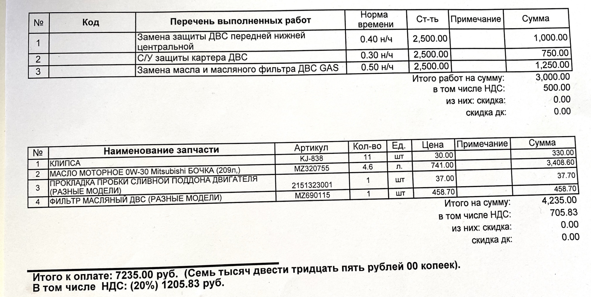 ТО 112500 км (промежуточное) — Mitsubishi Outlander (3G), 2,4 л., 2015 ...