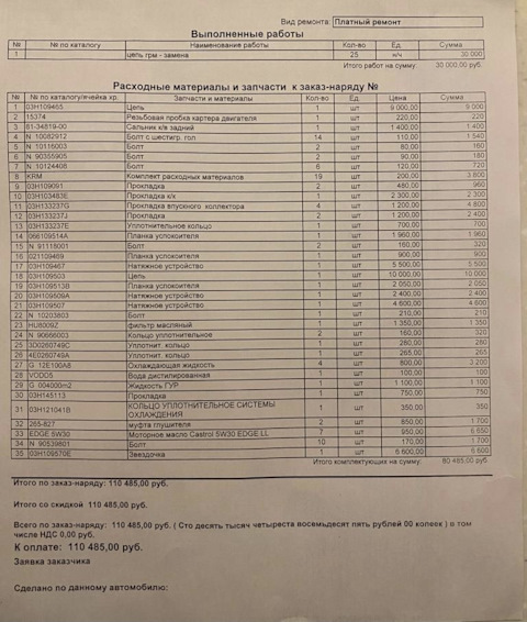 03H145113 Прокладка VAG | Запчасти на DRIVE2