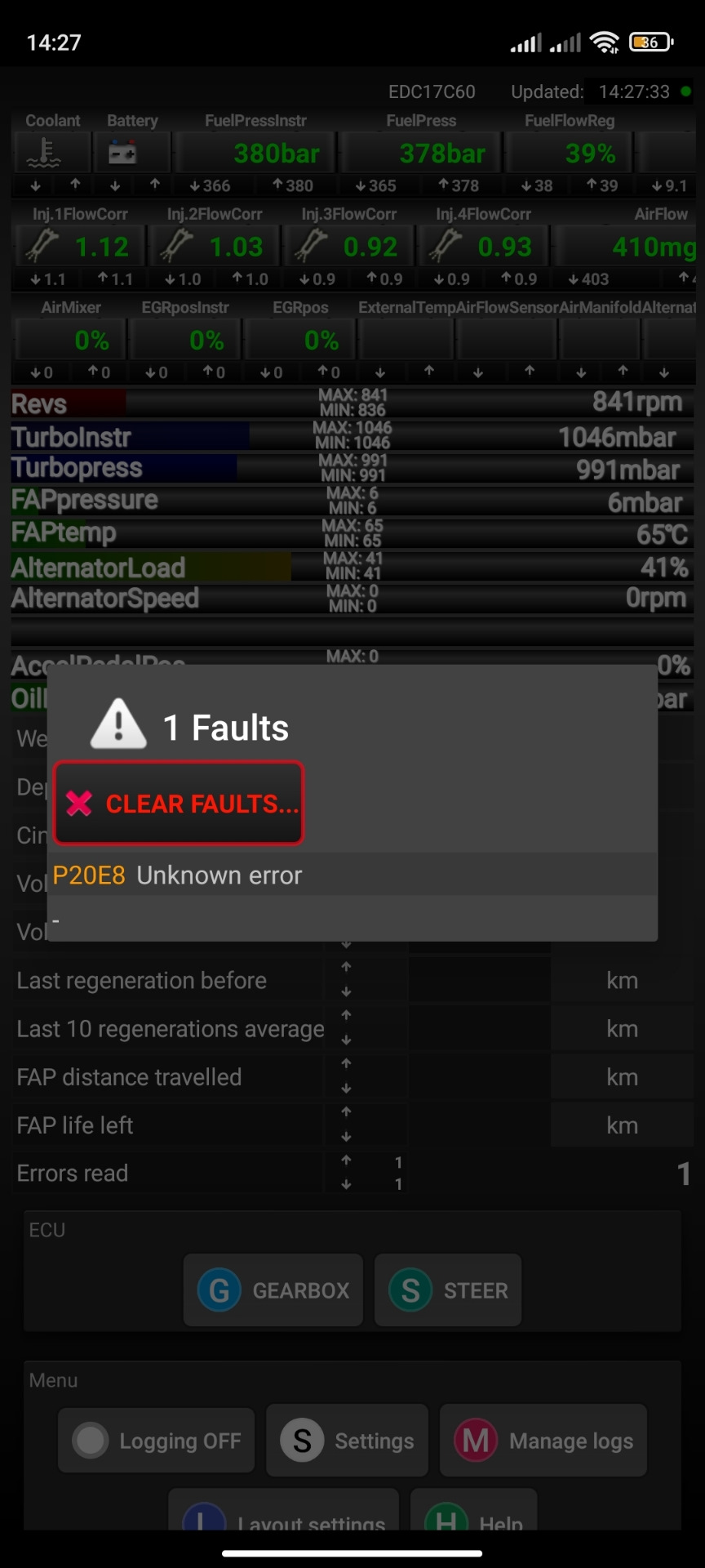Ошибка P20E8-низкое давление Adblue. — Peugeot 308 SW (2G), 1,6 л, 2015 ...