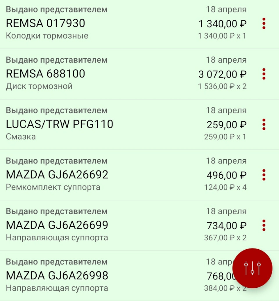 GJ6A26692 Пыльники заднего суппорта (комплект на машину) Mazda ...