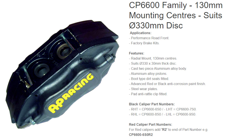 Колодки для суппортов AP Racing CP6600 (4 pot) — Honda Accord (8G), 2,4 л, 2009 года ...