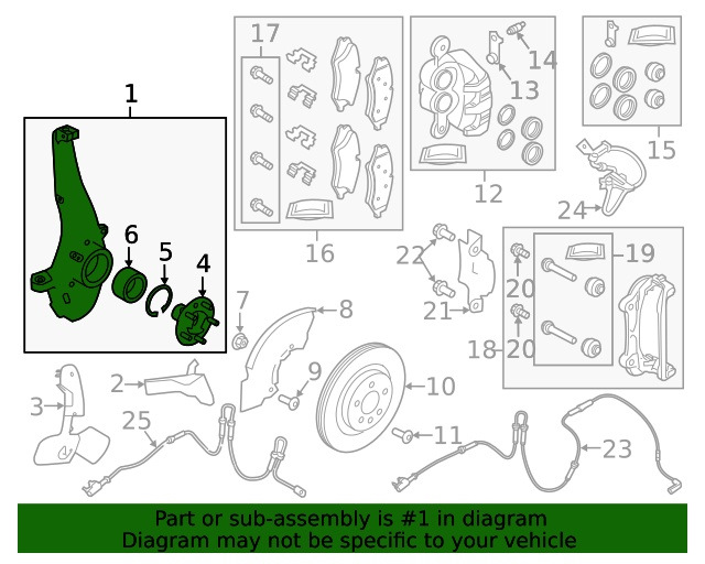 LR155542 Кулак переднего колеса Jaguar Land Rover | Запчасти на DRIVE2