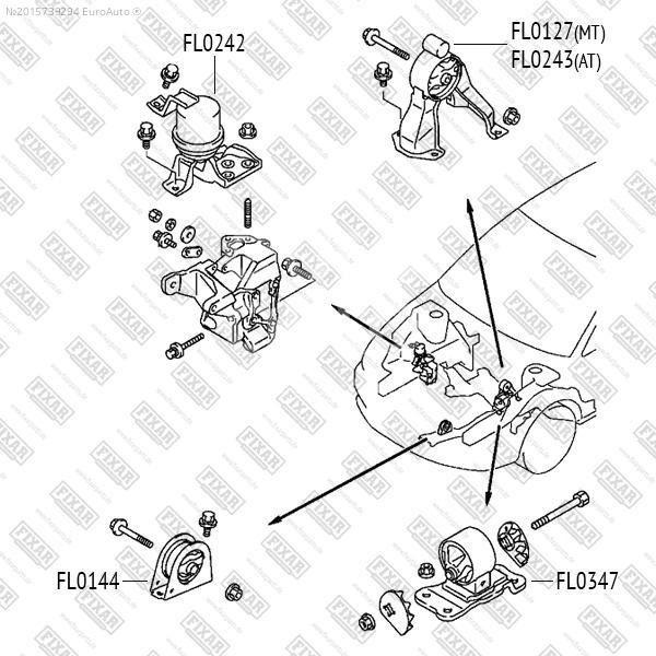 FL0127 Кронштейн двигателя/коробки передач задний Fixar | Запчасти на ...
