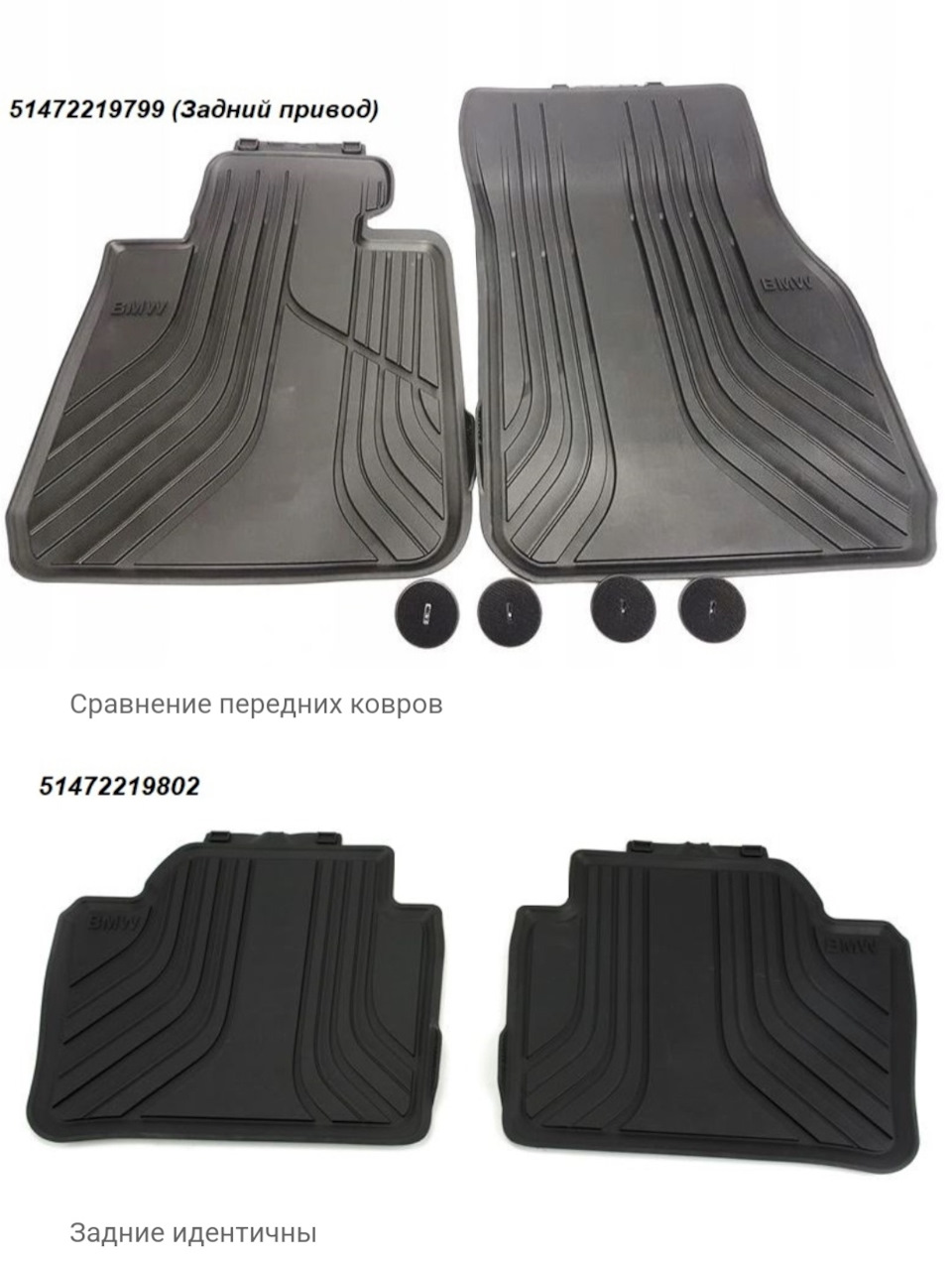 51472219799 Ножные коврики всепогодные Пд LHD, BASIS BMW | Запчасти на ...