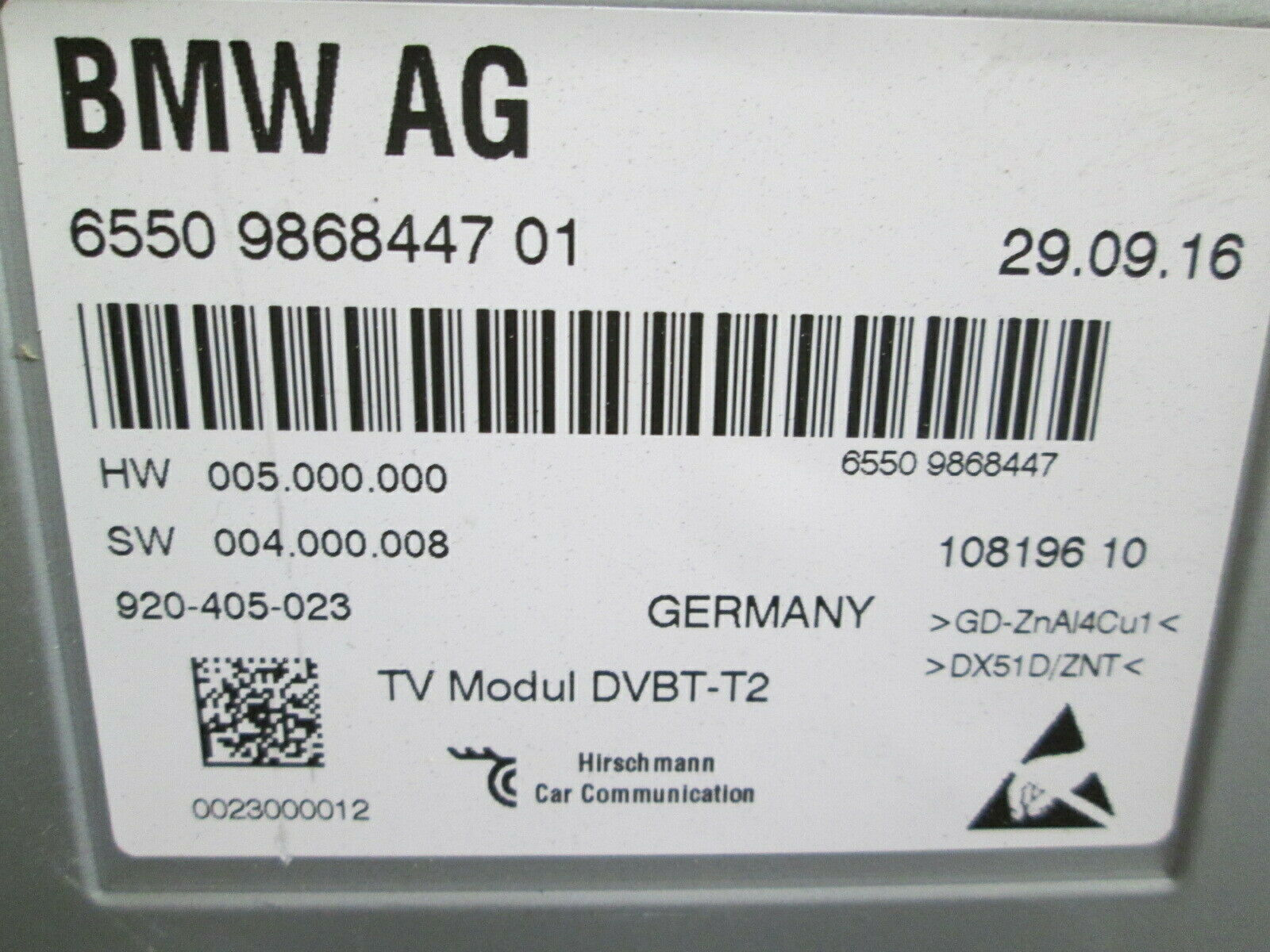 TV Modul DVB-T2 — BMW 5 series Gran Turismo (F07), 3 л, 2010 года ...