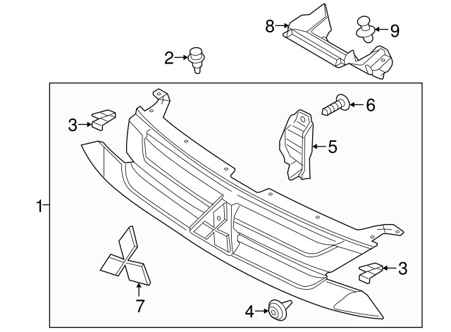7450A967 Решетка OUTLANDER 15- Mitsubishi | Запчасти на DRIVE2