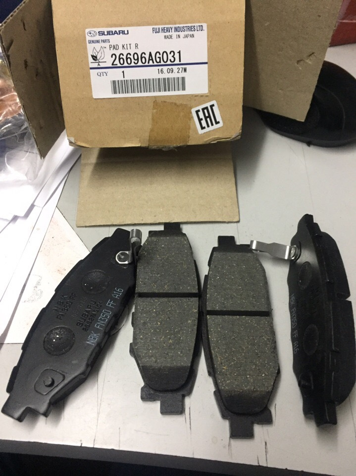26696AG031 Колодки тормозные SUBARU | Запчасти на DRIVE2