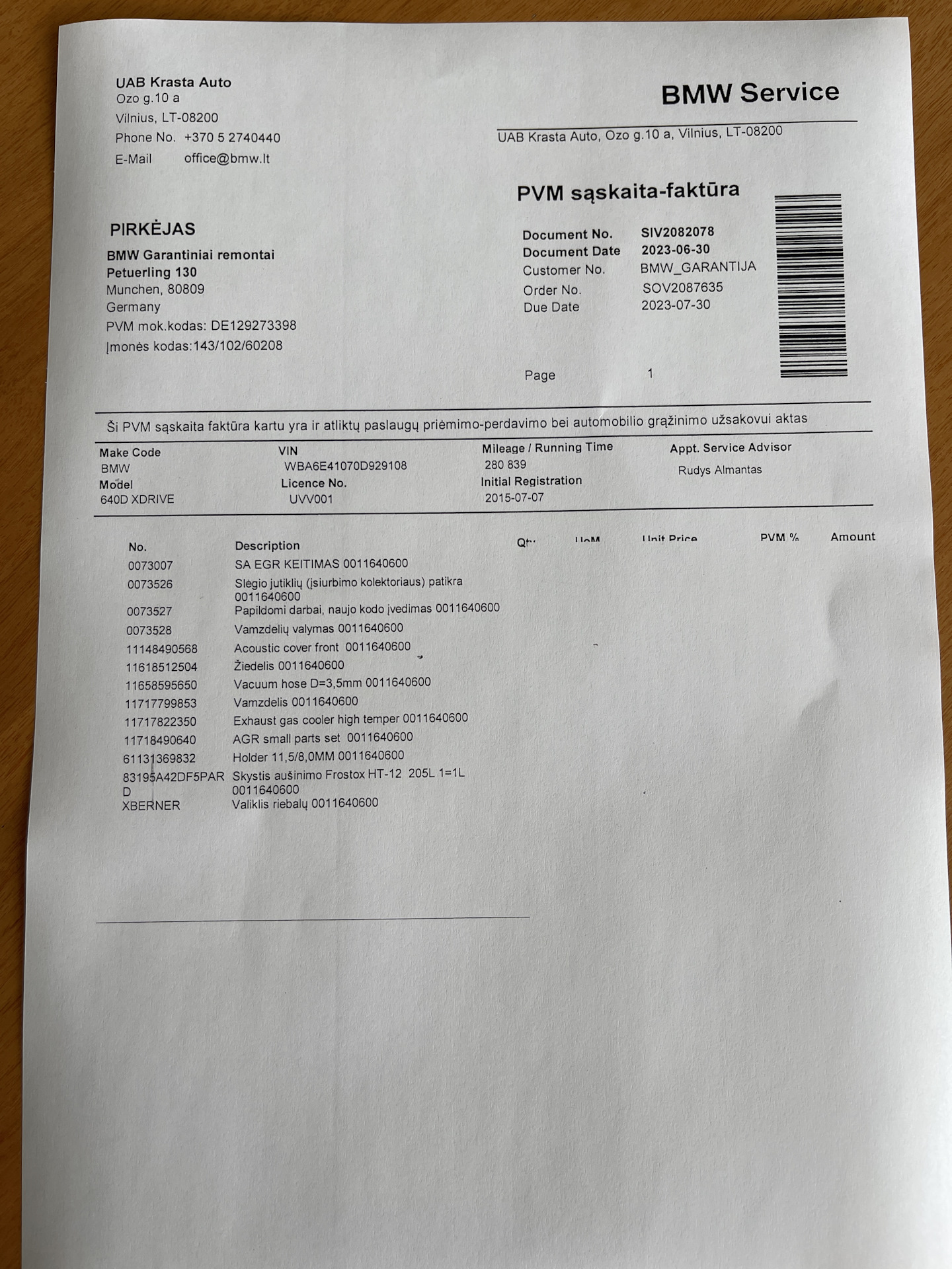 Отзывная по ЕГР — BMW 6 Series Gran Coupe (F06), 3 л, 2015 года | визит ...