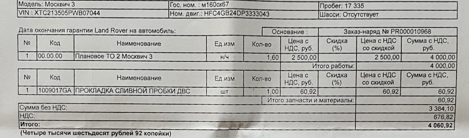 Пройдено ТО2 — Москвич 3, 1,5 л, 2023 года | плановое ТО | DRIVE2