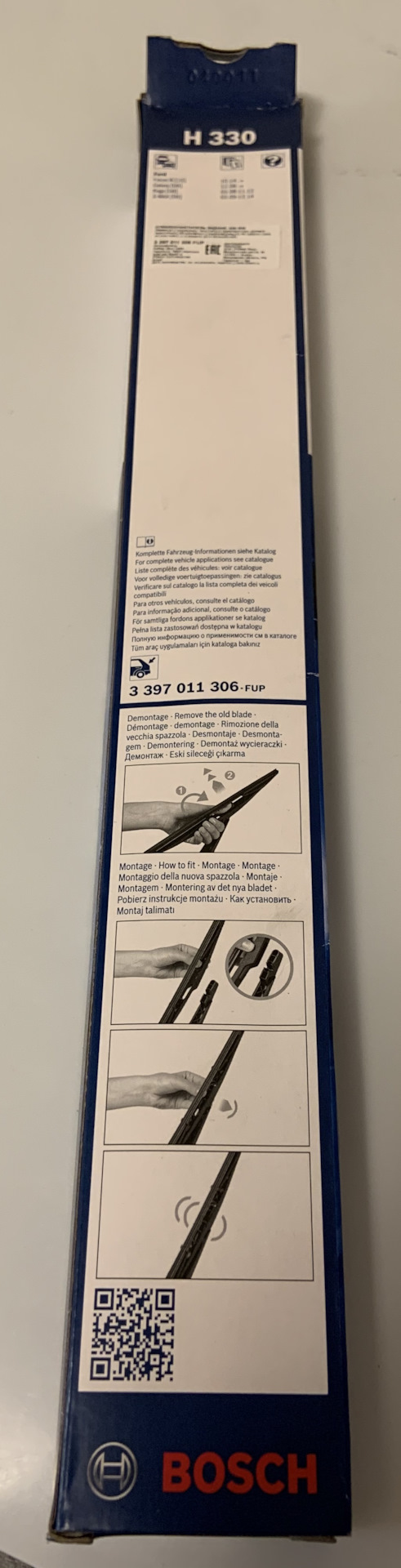 3397011306 СТЕКЛООЧИСТИТЕЛЬ ЗАДНИЙ [H330] 330 ММ BOSCH | Запчасти на DRIVE2