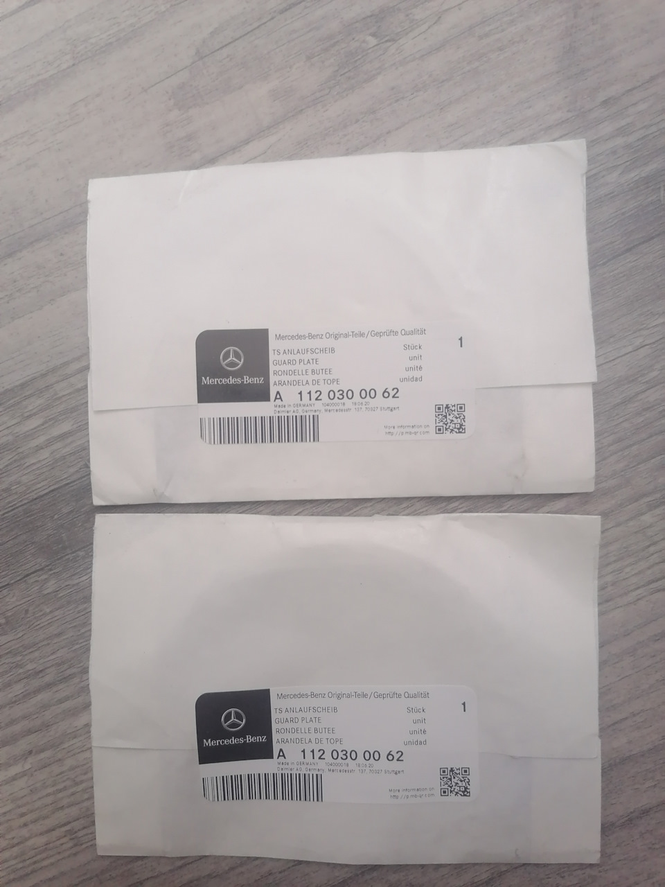 A1120300062 Комплект колец упорных вкладыша коленвала Mercedes ...