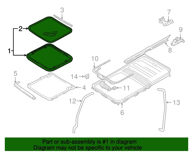 MN142564 Стекло люка в сборе Mitsubishi | Запчасти на DRIVE2