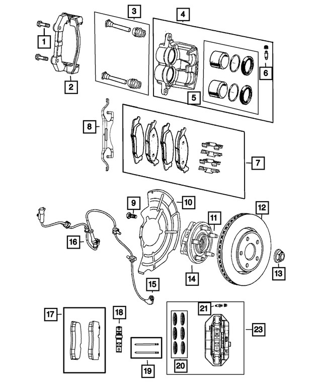 68052369AB Колодки тормозные передние Chrysler | Запчасти на DRIVE2