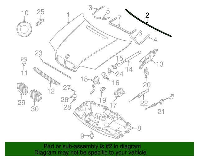 51718215919 Уплотнитель капота Зд BMW | Запчасти на DRIVE2