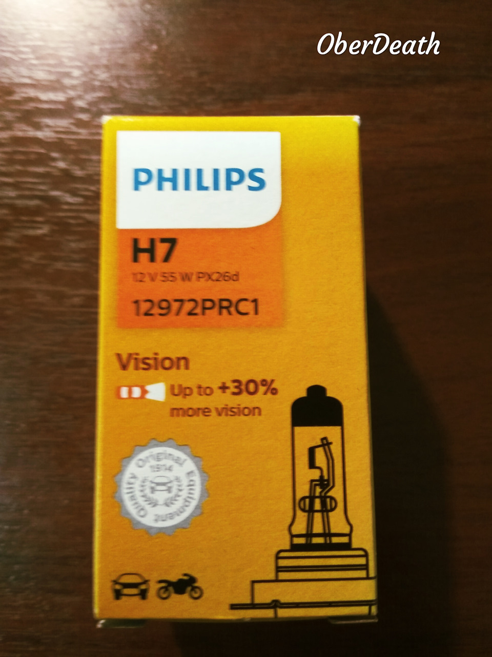 12972PRC1 Лампа 12V H7 55W PX26d +30% Vision PHILIPS | Запчасти на DRIVE2